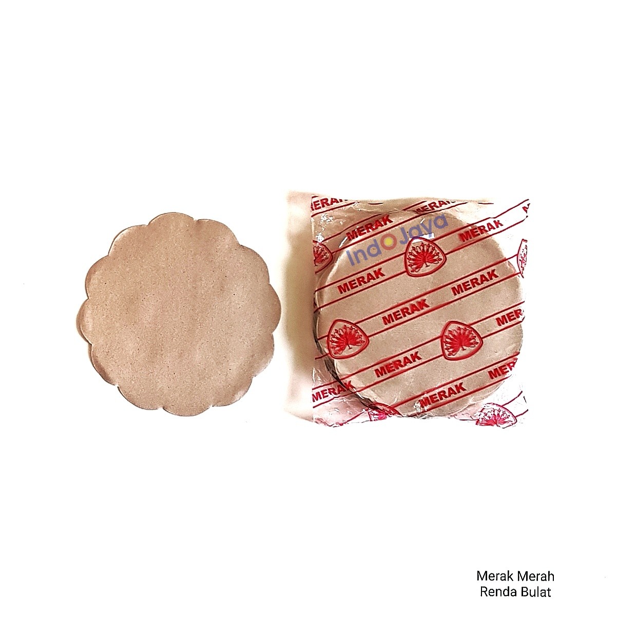 merak merah renda bulat